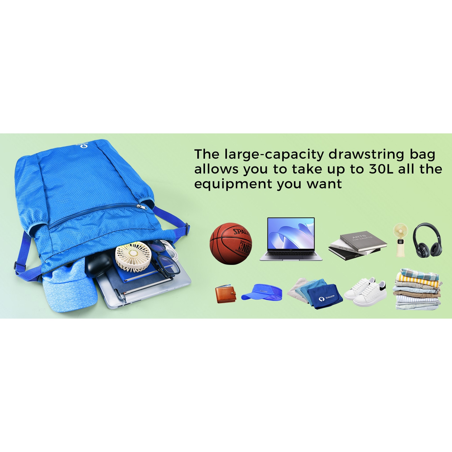 Rucsac, tip sac, cu snur, Sukeen, impermeabil, 46 x 32 x 16 cm, pentru ...