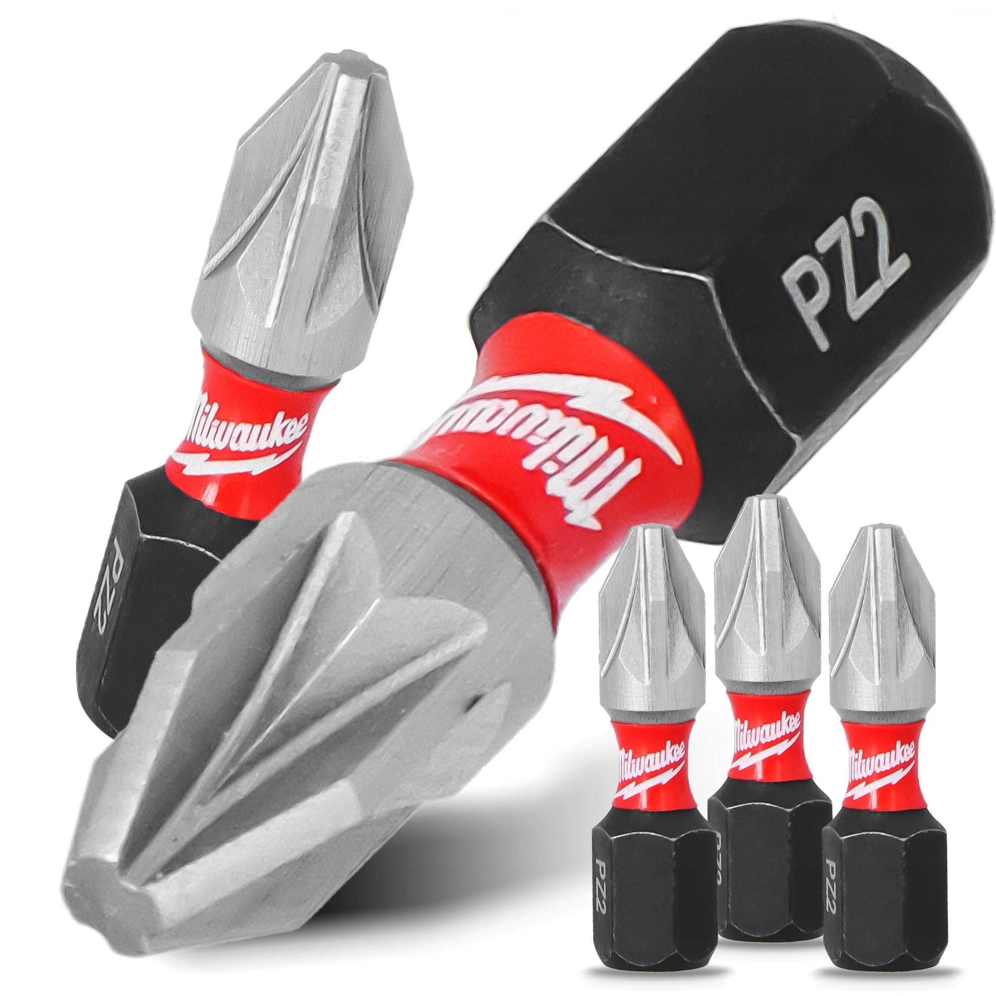 Set 3x Bit Udarowy Milwaukee PZ2 25mm, Cap Magnetica, SHOCWAVE - eMAG.ro