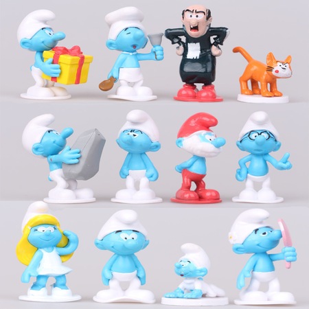Set 12 figurine, Strumfi, Multicolor - eMAG.ro