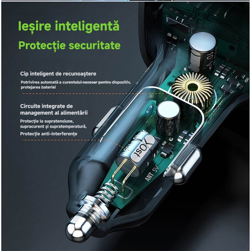 Transmitator FM Bluetooth 5.3, incarcare rapida 3.1A, negru, 5.3x3.7x8 ...