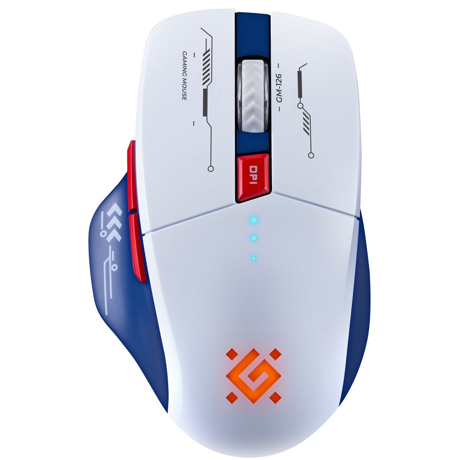 Mouse gaming Defender, wireless, Bluetooth 5.2, 400 mAh, alb + albastru ...