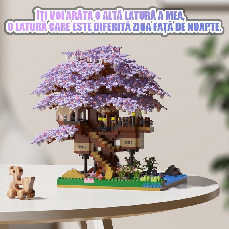 Set de construcție Wanyan, copac înflorit de cireș, 2229 piese ...