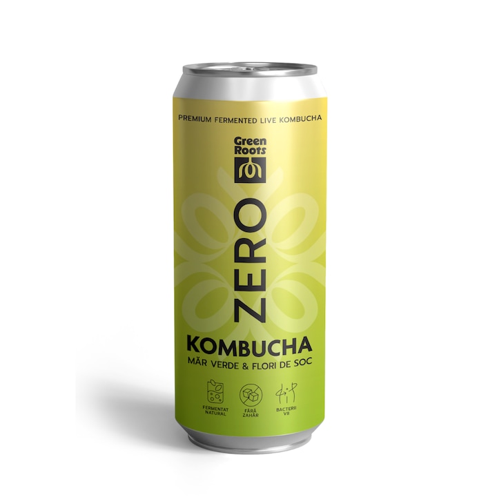 Bautura racoritoare Kombucha ZERO zahar MAR VERDE & FLORI DE SOC ...