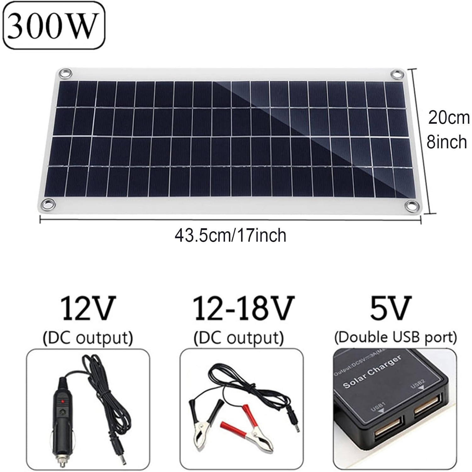 Kit panou solar din siliciu monocristalin de 300W 18VYDCY™, panou solar ...