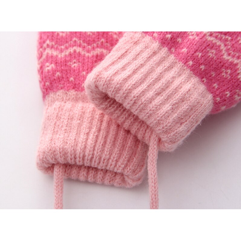Manusi de iarna pentru fete, roz, captuseala din fleece, stil fara ...