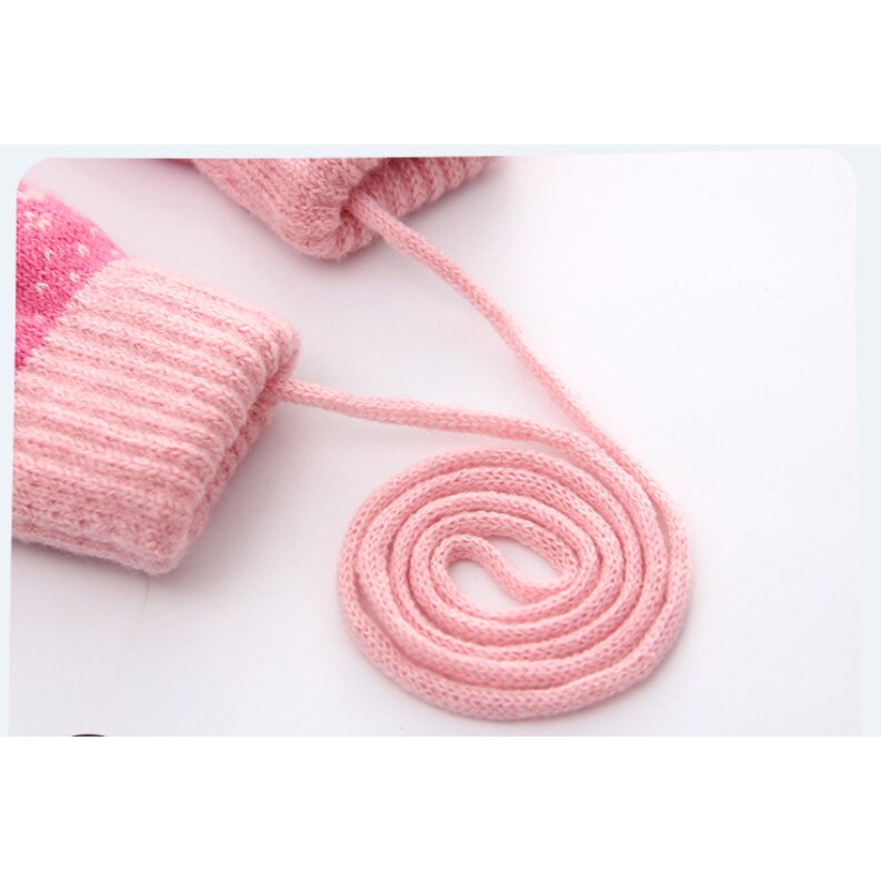 Manusi de iarna pentru fete, roz, captuseala din fleece, stil fara ...