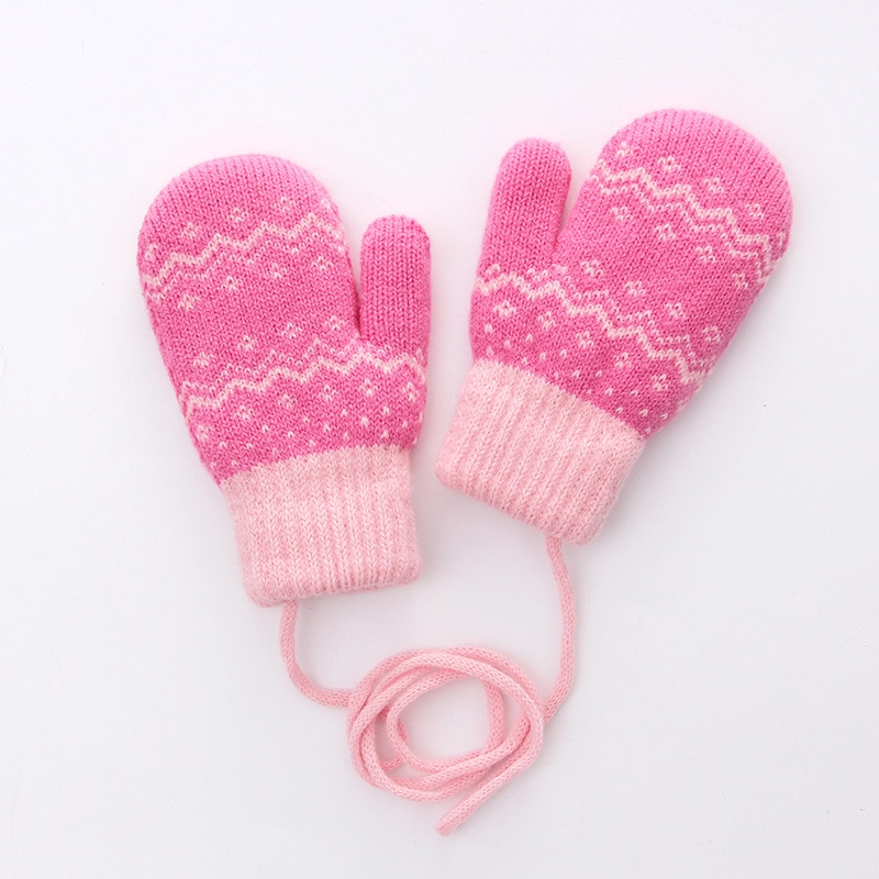 Manusi de iarna pentru fete, roz, captuseala din fleece, stil fara ...
