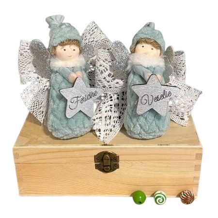 Set 2 ingerasi, baietei, cu stelute personalizate, Simonne - eMAG.ro