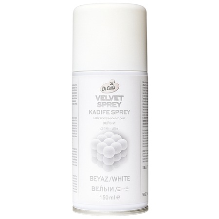Spray Colorant Alimentar Velvet – Efect Catifea - Alb - 150 Mililitri ...