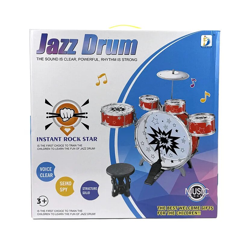 Set tobe pentru copii, set muzical, cinel, bețe, scaun - eMAG.ro