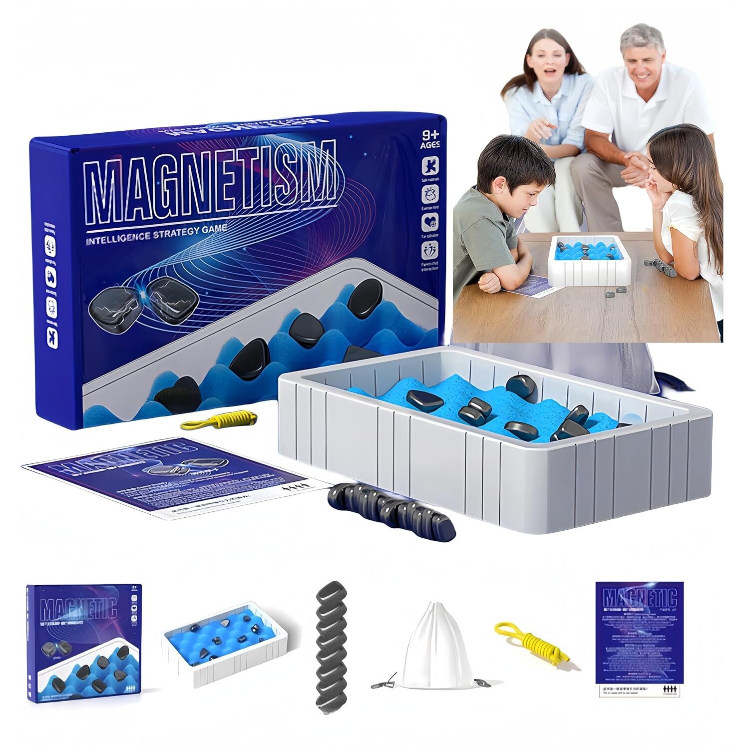 Set joc de sah magnetic, 20 piese, sac de depozitare, instructiuni ...