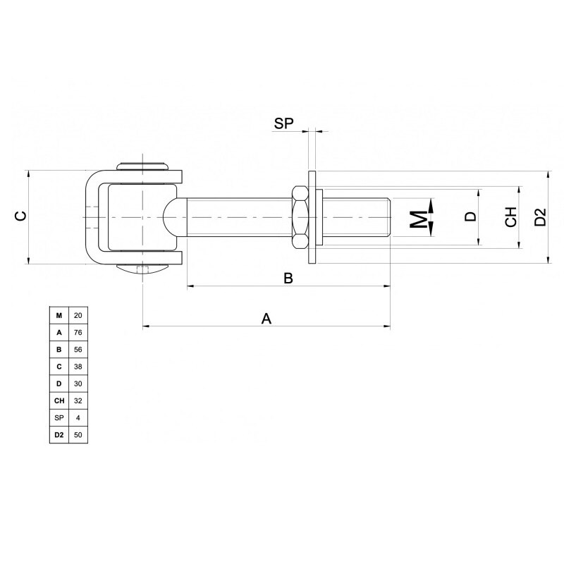 Balamale IBFM 425020, pentru porți cu reglare, cu șurub, Ø 20mm - eMAG.ro