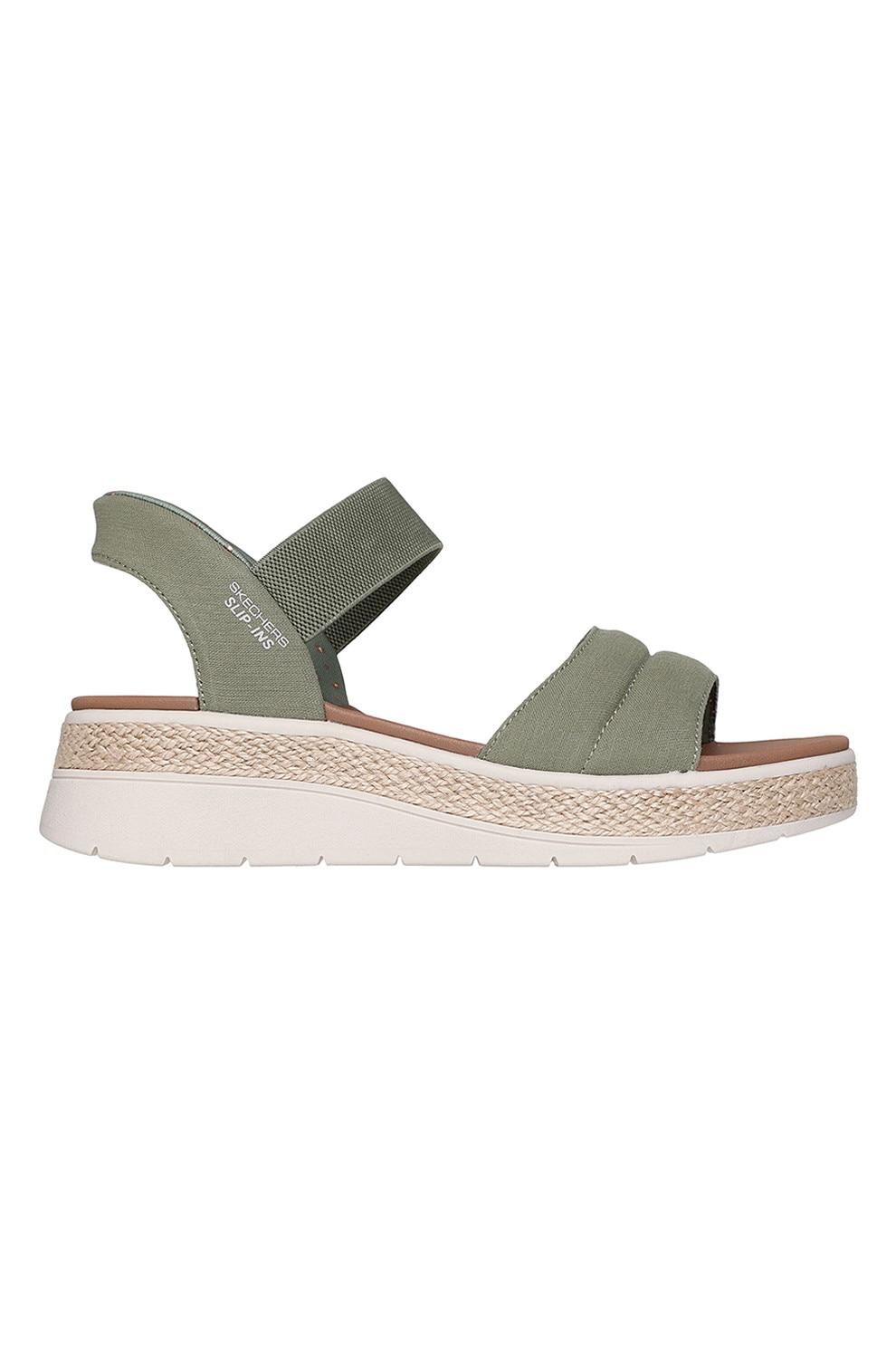 Skechers, Sandale cu talpa wedge Slip-Ins™ Bobs Sun Ray - eMAG.ro