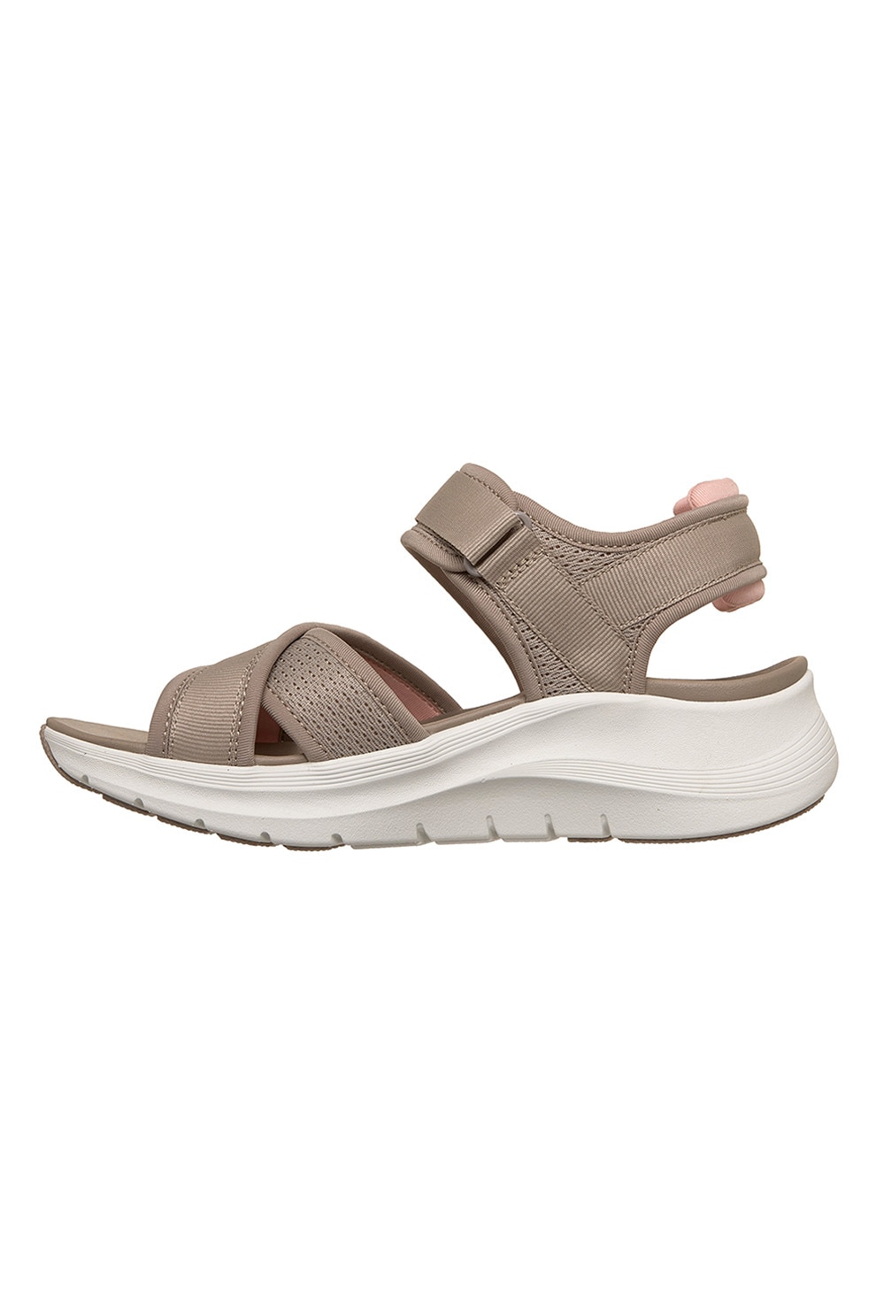 Skechers, Sandale cu banda velcro Arch Fit 2.0, Maro taupe deschis, 41 ...