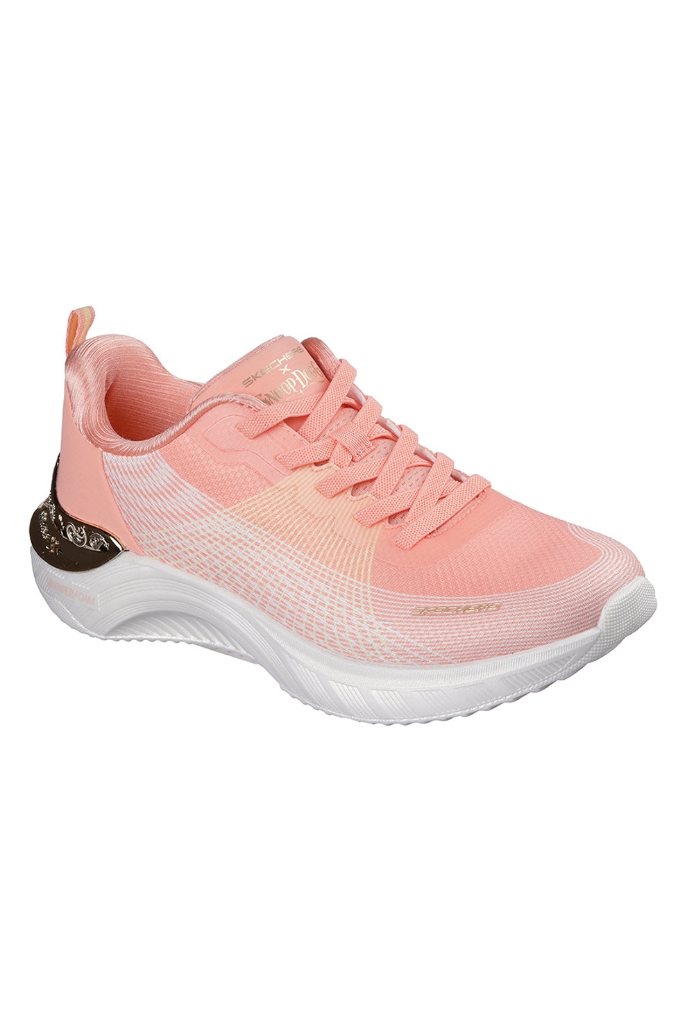 Skechers, Pantofi sport din material textil cu garnituri cu aspect ...