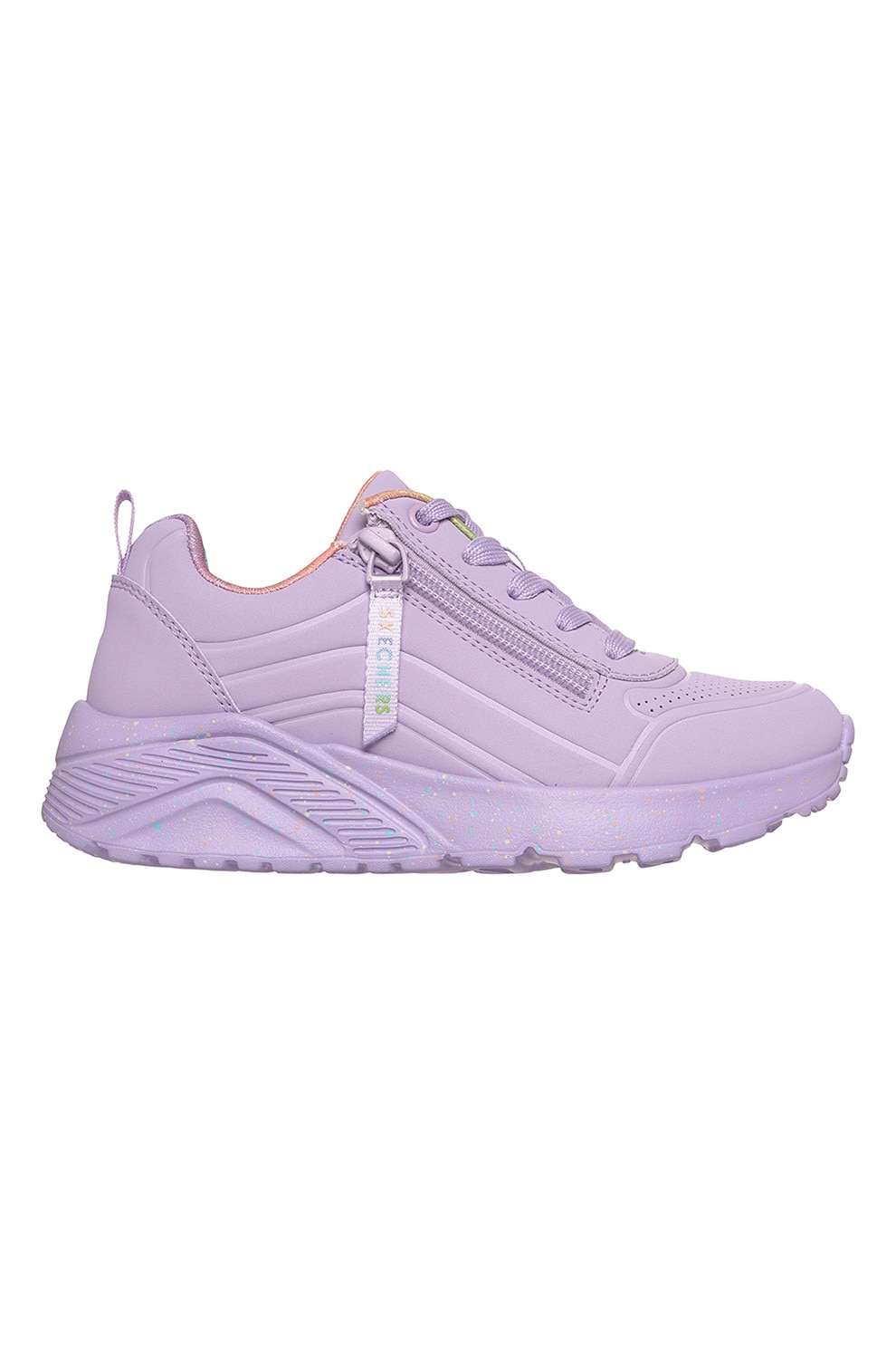 Skechers, Pantofi sport Uno Lite Vivid Splash cu fermoar lateral ...