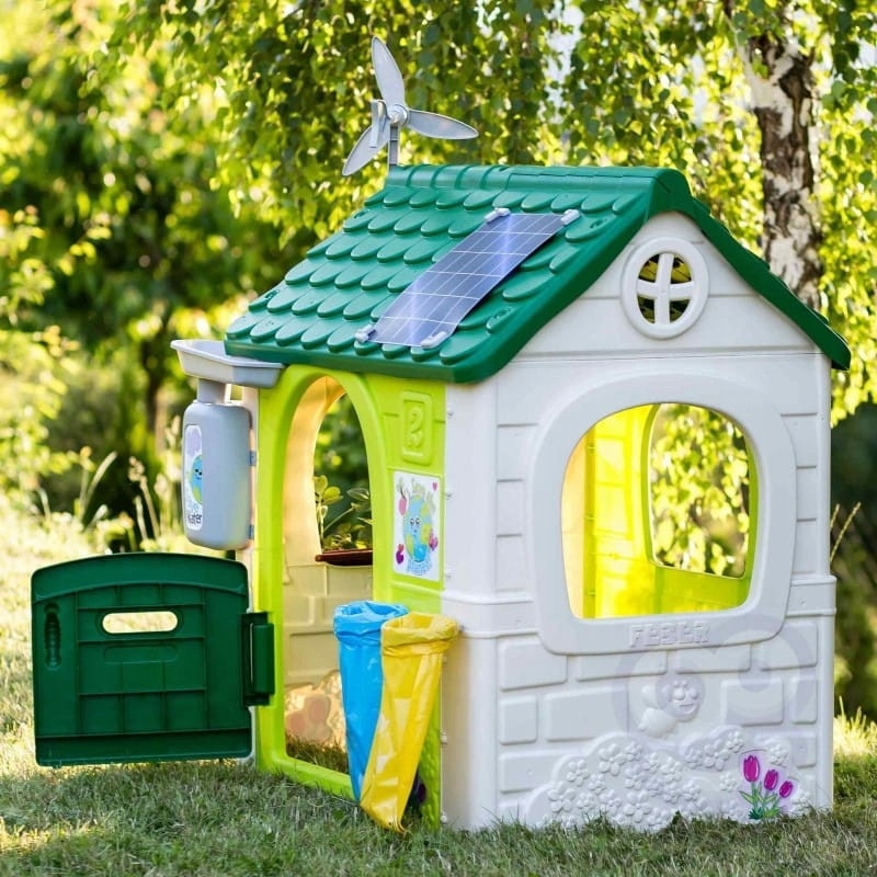 Casa pentru copii Eco, 128x94x150cm, 2 cosuri de reciclare, rezervor ...