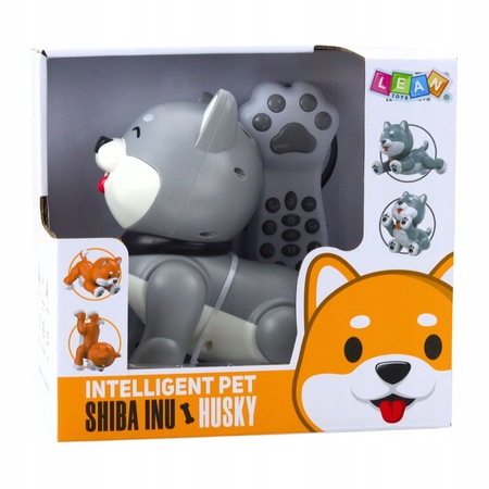 Robot de jucarie, LEAN Toys, Husky interactiv, cu Telecomanda, gri ...