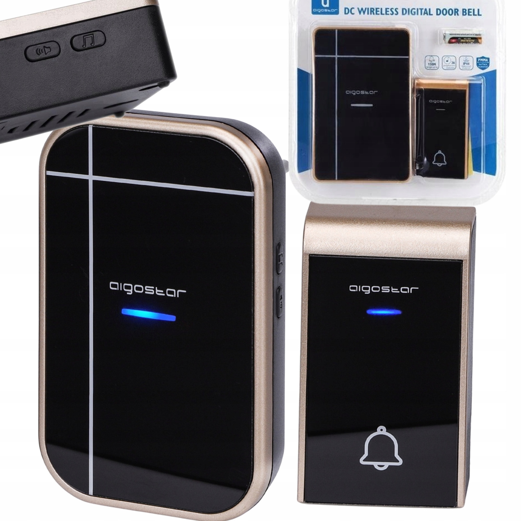 Sonerie fara fir, waterproof, 150m, 36 melodii, negru - eMAG.ro