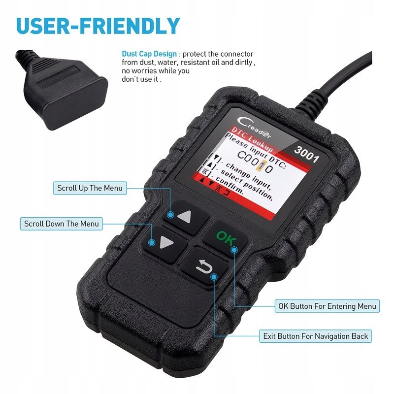 Скенер OBD2 Launch Creader 3001, четене и изтриване на кодове ...
