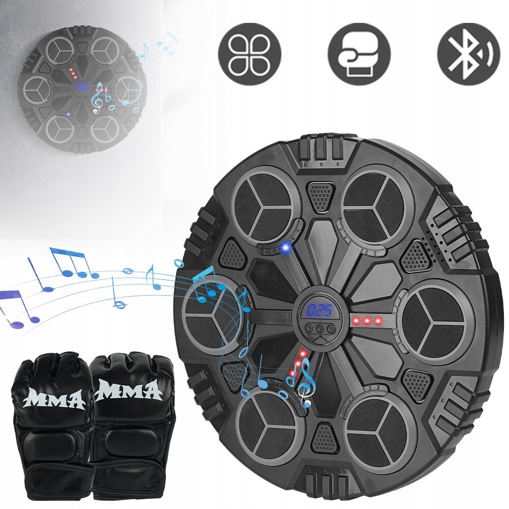 Masina de box muzicala, 6 butoane, neagra, 35,5x35,5x4,5cm, set complet ...