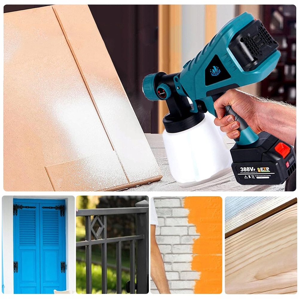 Електрически пистолет за боядисване, 3 дюзи, комплект с 2 батерии ...