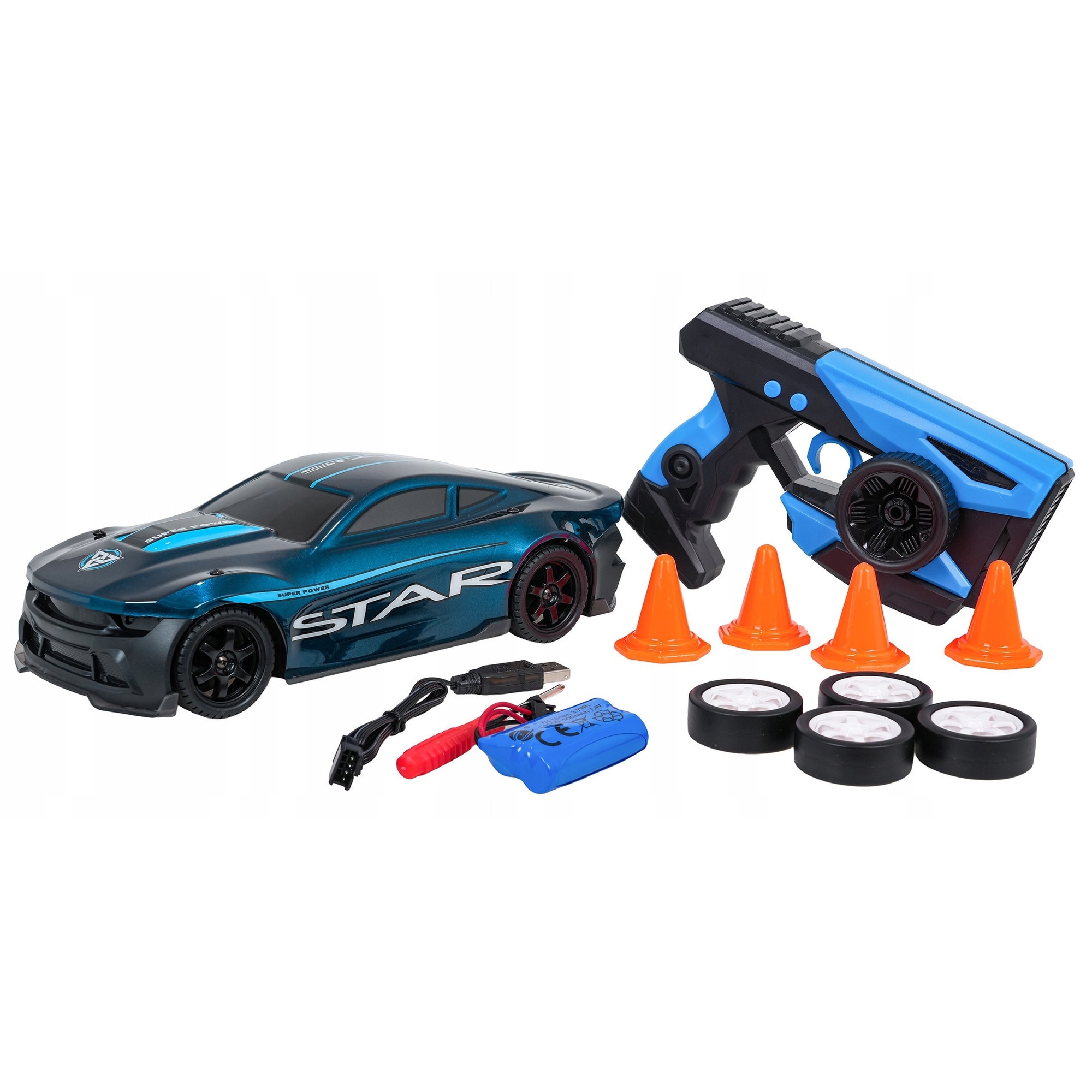 Кола с дистанционно управление Ramiz, STAR, сменяеми колела, функция ...