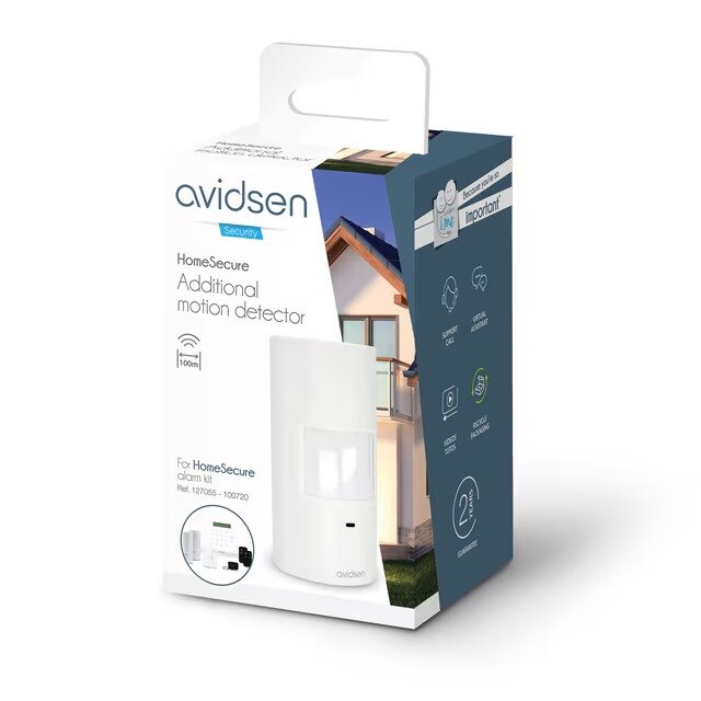 Detector de miscare Avidsen HomeSecure/Skyda, wireless, 8m, 110°, alb ...