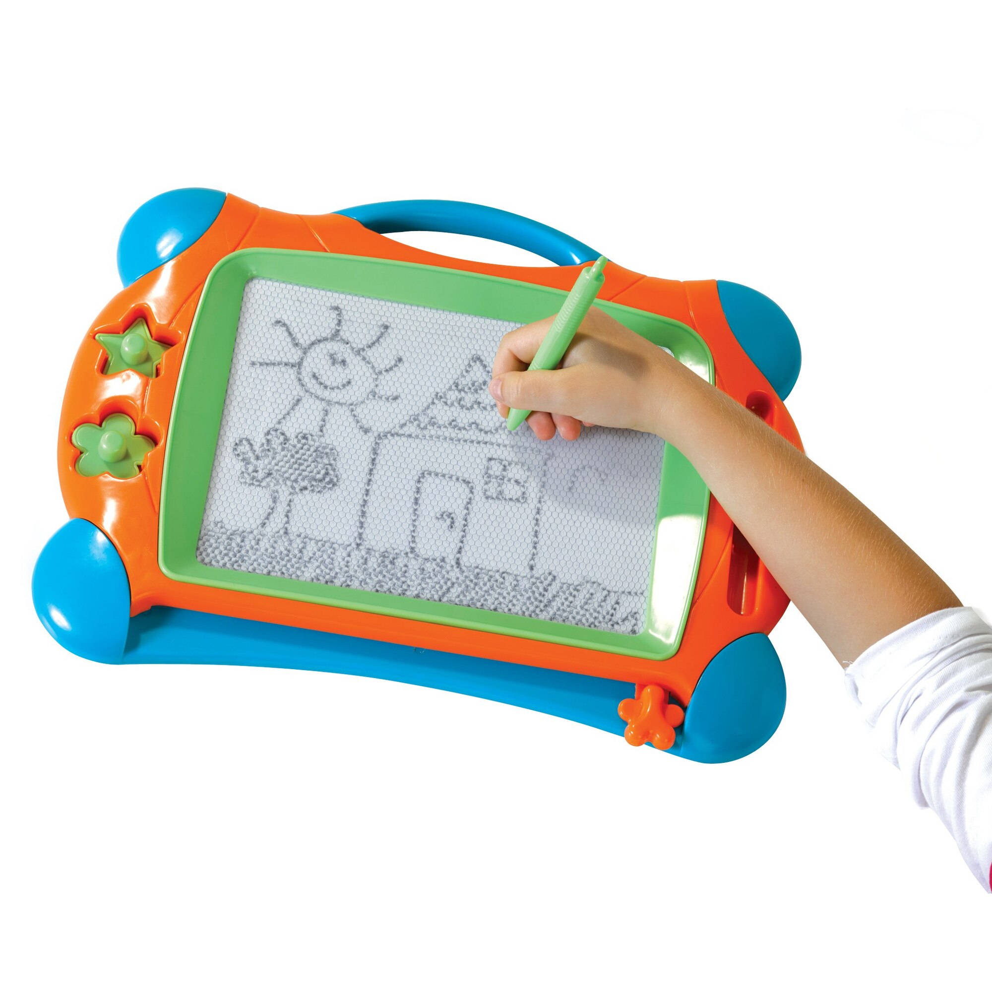 Tabla magnetica de desenat SES Creative, set cu 2 stampile, 30x45cm ...