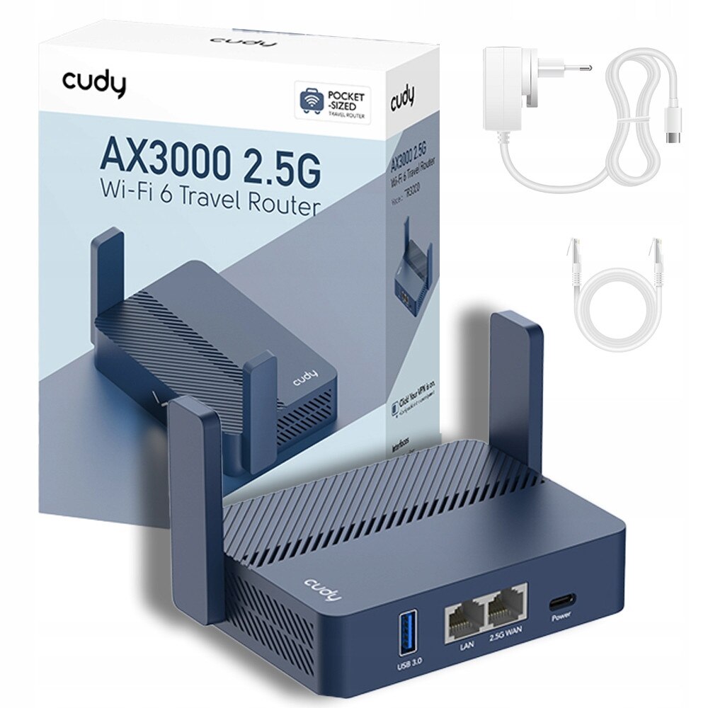 Безжичен рутер CUDY AX3000 2.5G Wi-Fi 6, 6 Ethernet порта, USB-A 3.0 ...