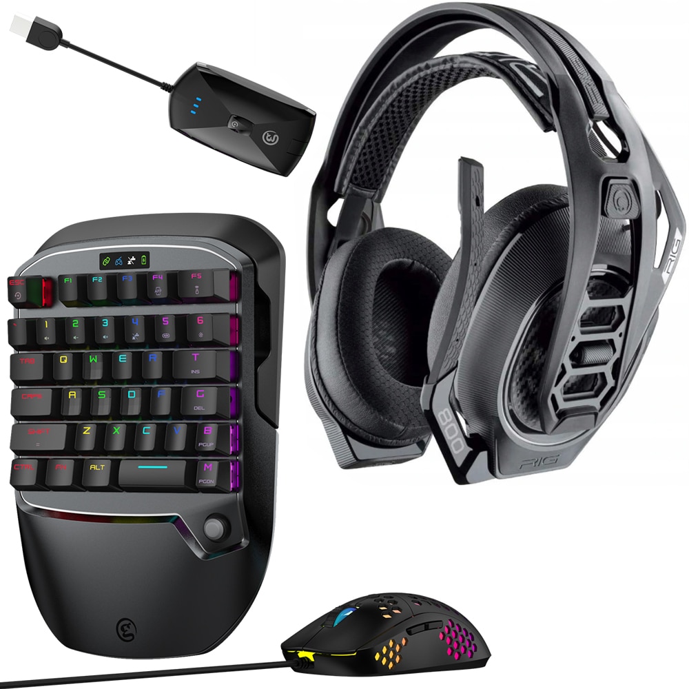 Set casti wireless Plantronics RIG 800HS PS4, tastatura mecanica, mouse ...