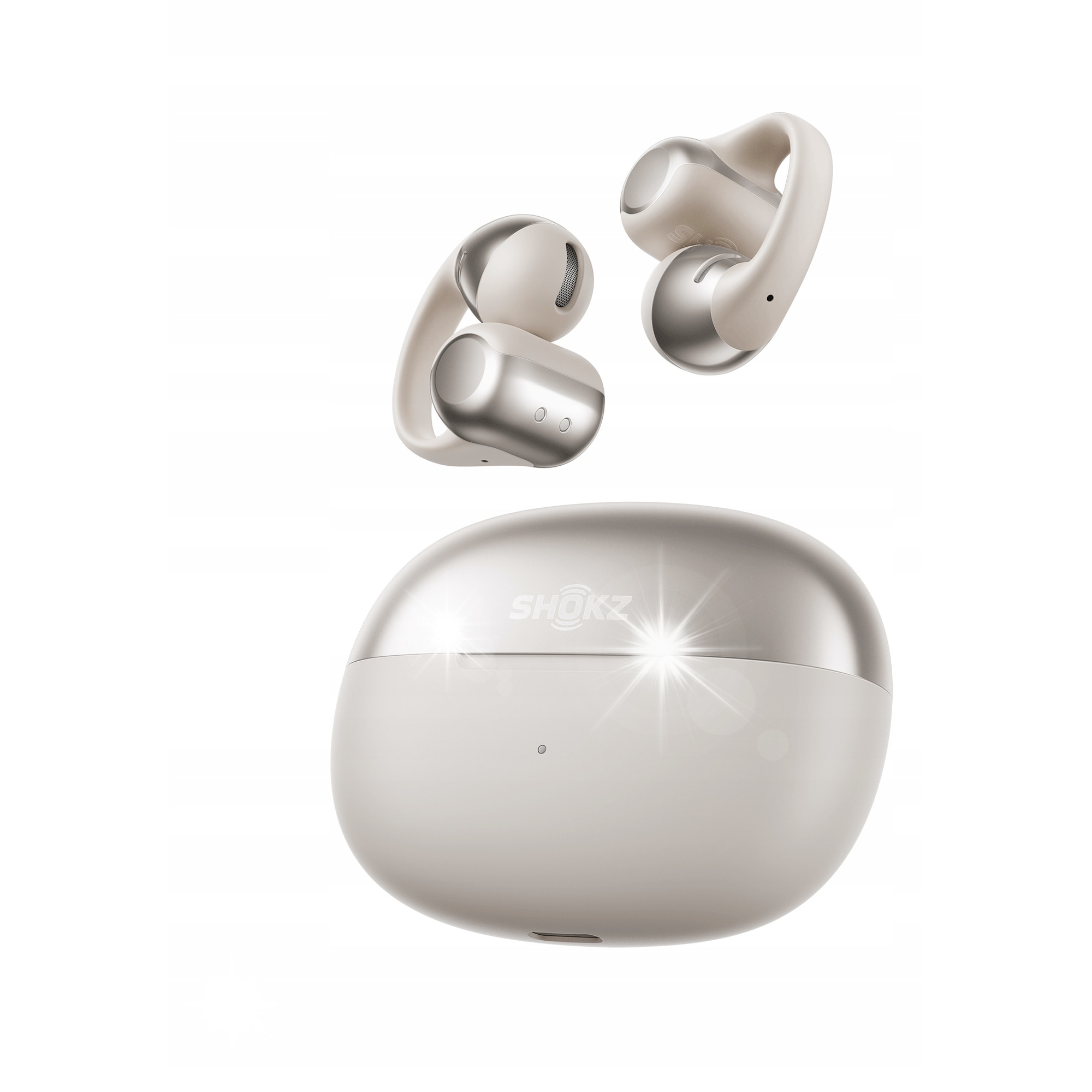 Casti wireless, Shokz, bej, 6.5g, 40h autonomie, set complet - eMAG.ro