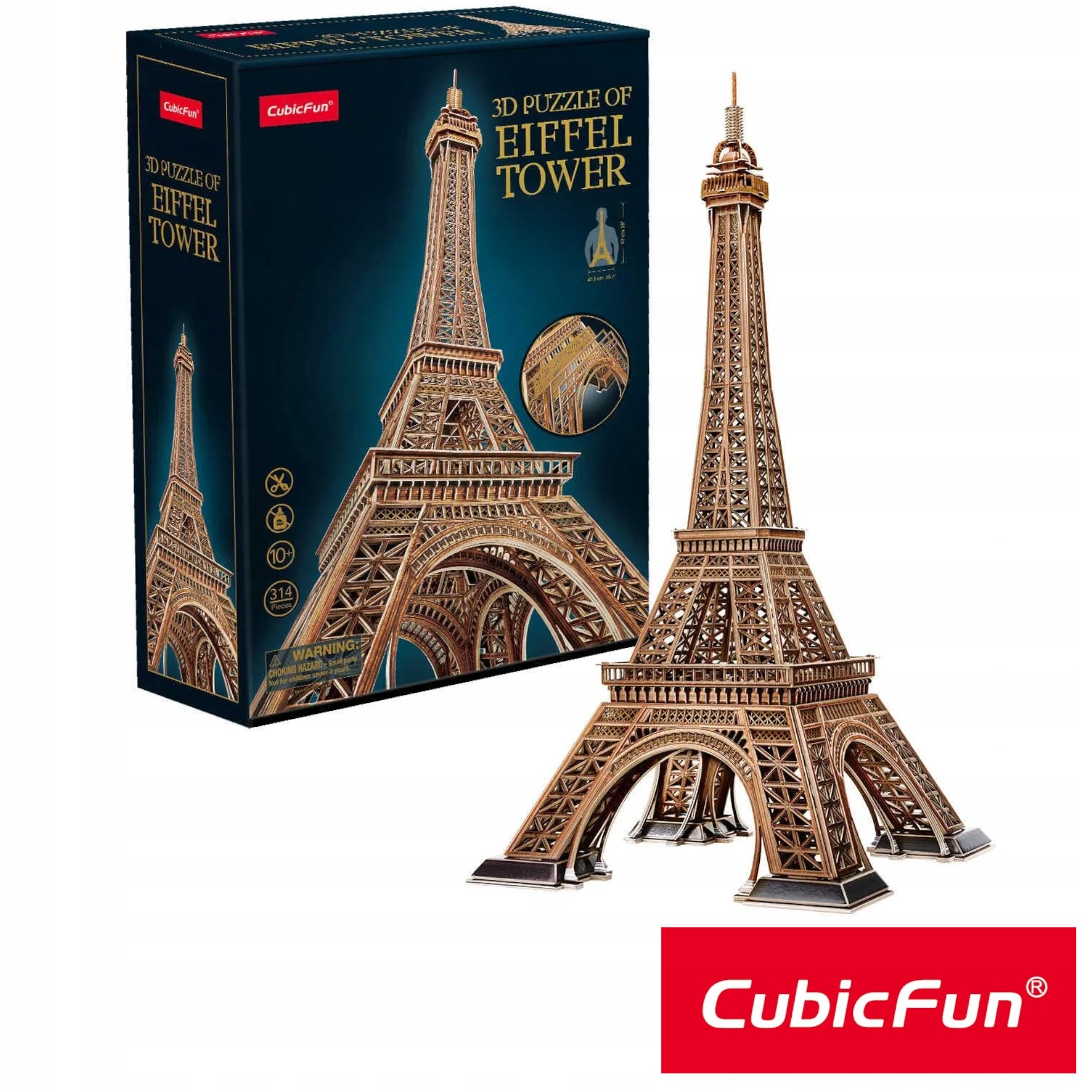 Puzzle 3D Cubic Fun Turn Eiffel 314 Piese - Model Paris - eMAG.ro