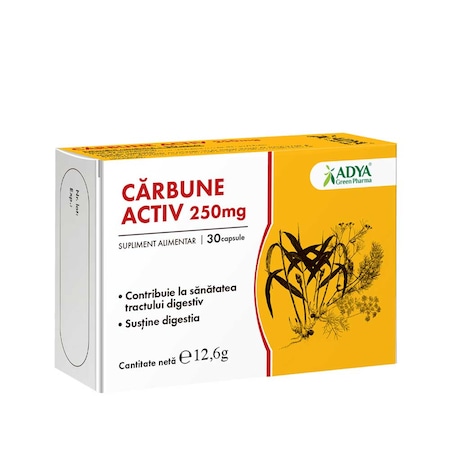 Carbune activ 250 mg - 30 capsule - Adya Green Pharma - eMAG.ro