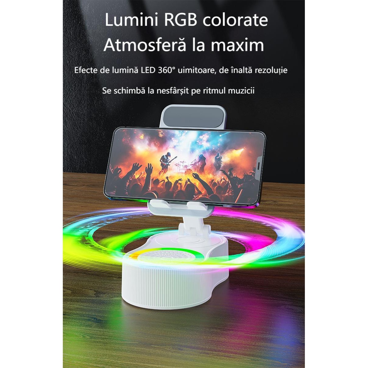 Boxa Portabila Bluetooth Omelivon®, 4 in 1, cu Suport pentru Telefon ...