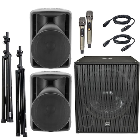 Sistem boxe active cu subwoofer si microfoane wireless Noiz Basis ...