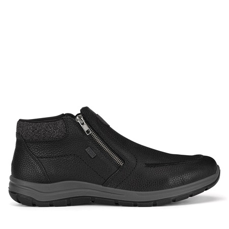 Ghete barbati, Rieker, botine 03660-00, piele naturala, negru - eMAG.ro
