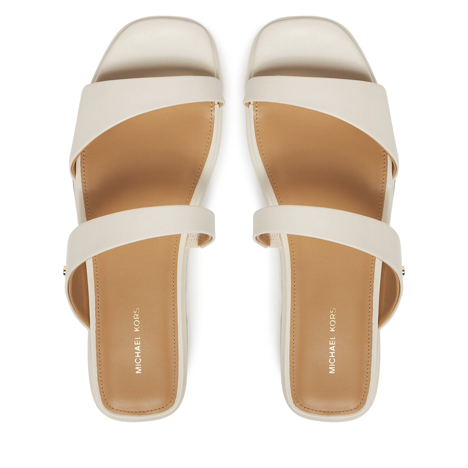 Slapi dama, Michael Michael Kors, Jaida, piele naturala, crem deschis ...