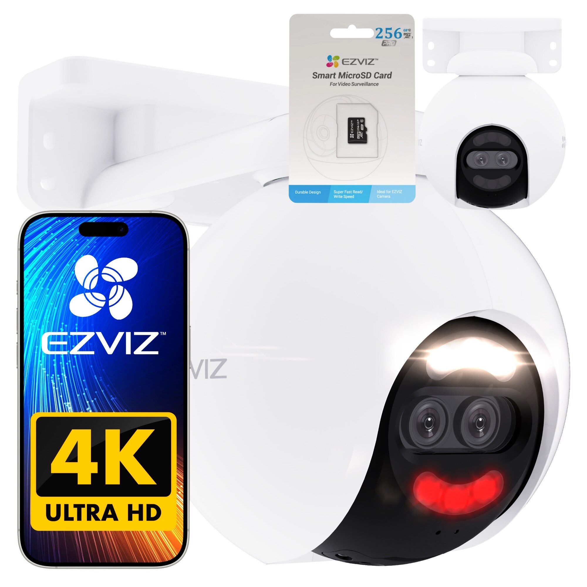 Camera de supraveghere exterior EZVIZ H80x Dual 4K, rezolutie 8MP, PTZ ...