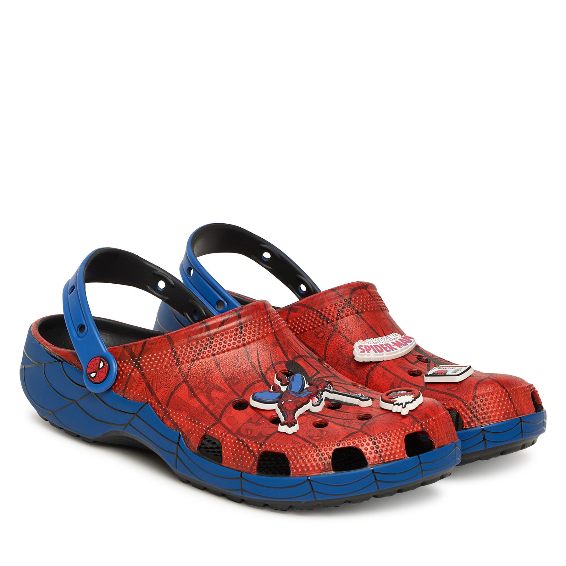 Saboti baieti, Crocs, Print cu Spider-Man, Albastru/Rosu, Plastic - eMAG.ro