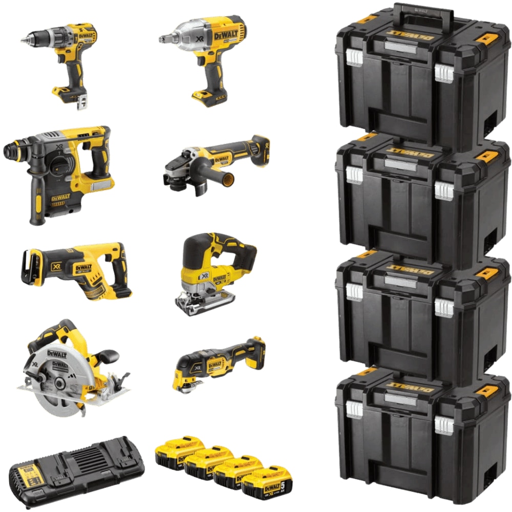 Set 8 scule DeWalt cu 4 acumulatori DCK865P4T - eMAG.ro