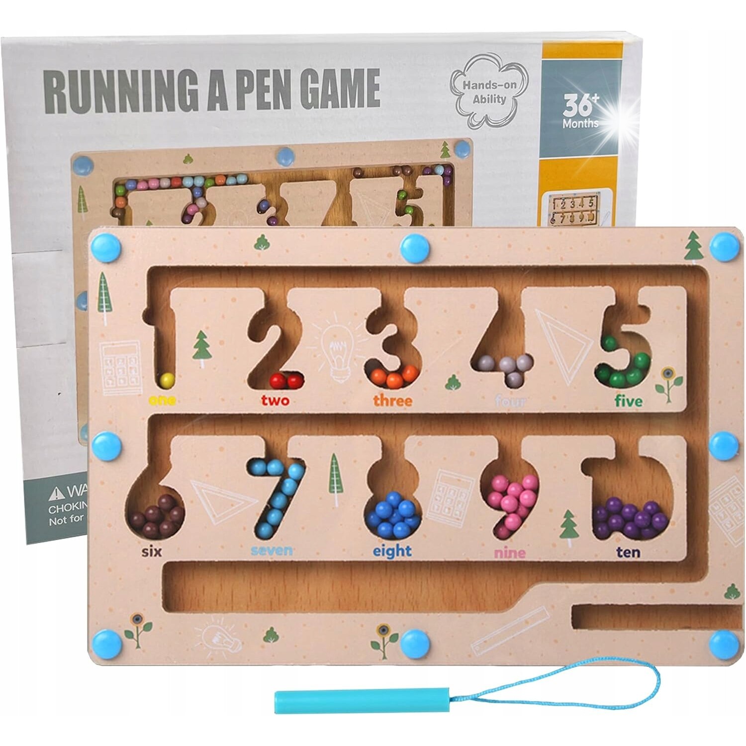 Labirint magnetic pentru numere, jucarie educativa, dimensiuni 22,8x15 ...