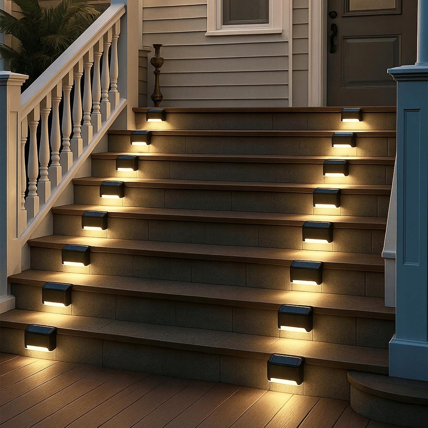 Set 12 lampi solare LED, lumina calda, montaj pe surub, rezistente la ...