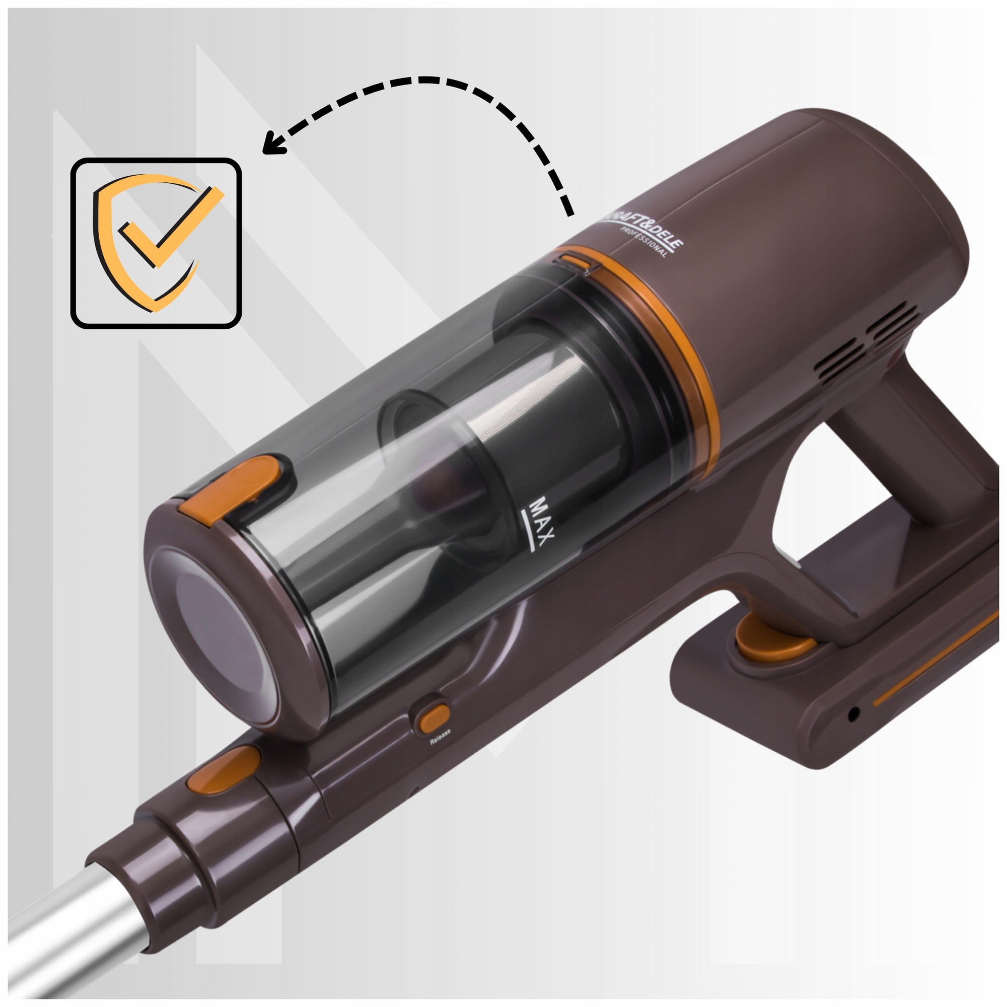 Aspirator vertical fara fir cu perie electrica, 25.2V, LED, fara sac ...