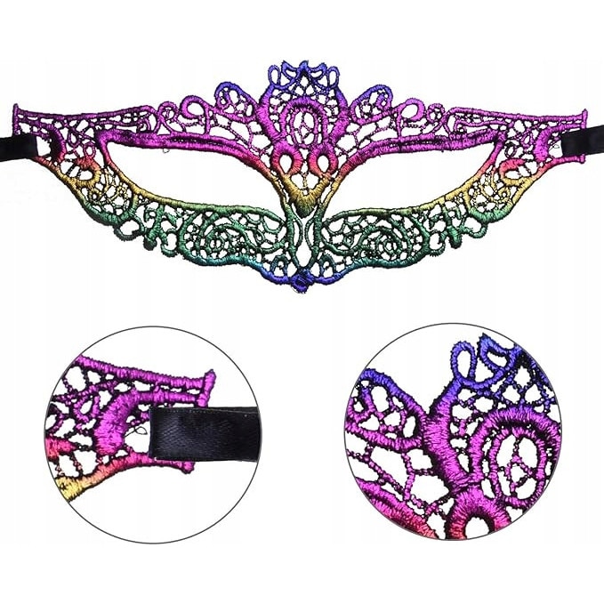Set 20 masti carnaval, diverse stiluri si culori, material poliester ...