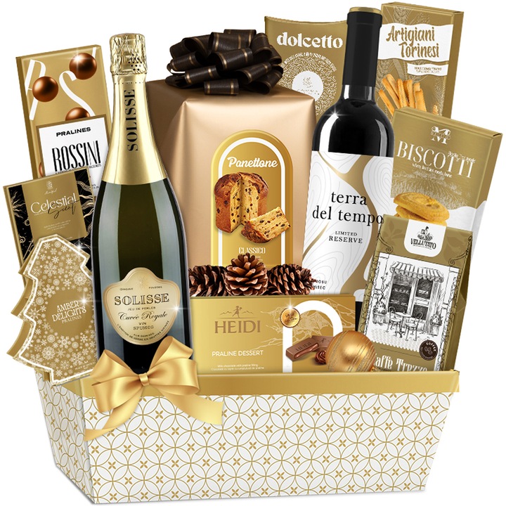 Cos cadou Solaris-vin spumos Solisse Cuvee Royale,vin rosu demisec ...