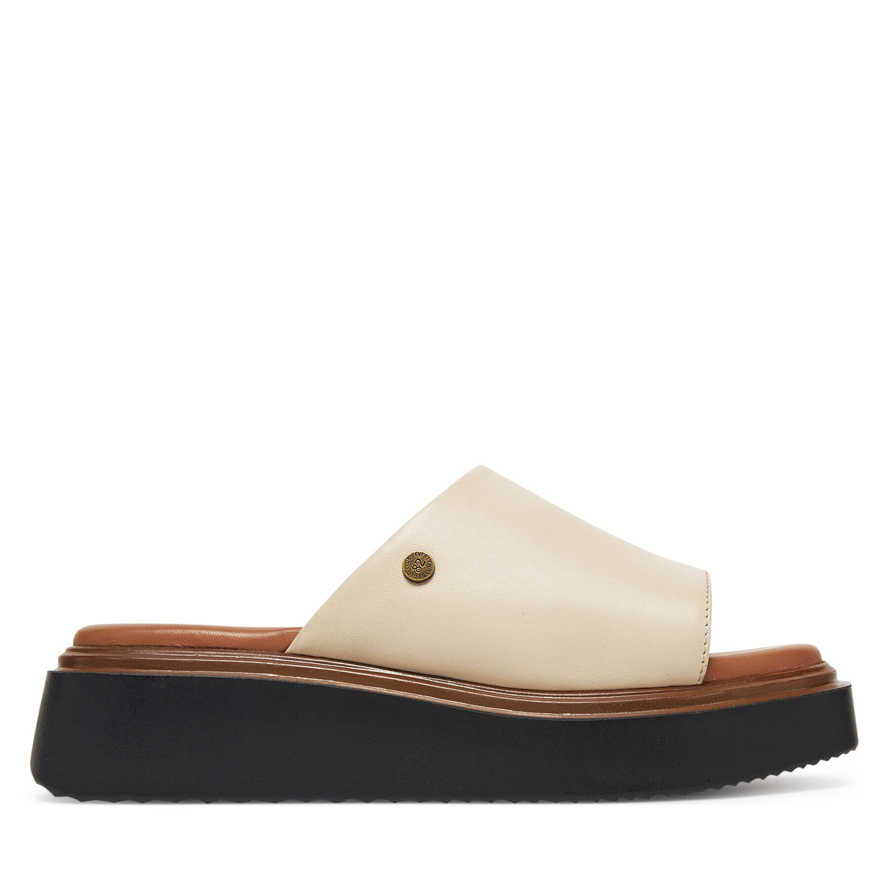 Slapi dama, Beverly Hills Polo Club, ecru, piele naturala, 36 EU - eMAG.ro