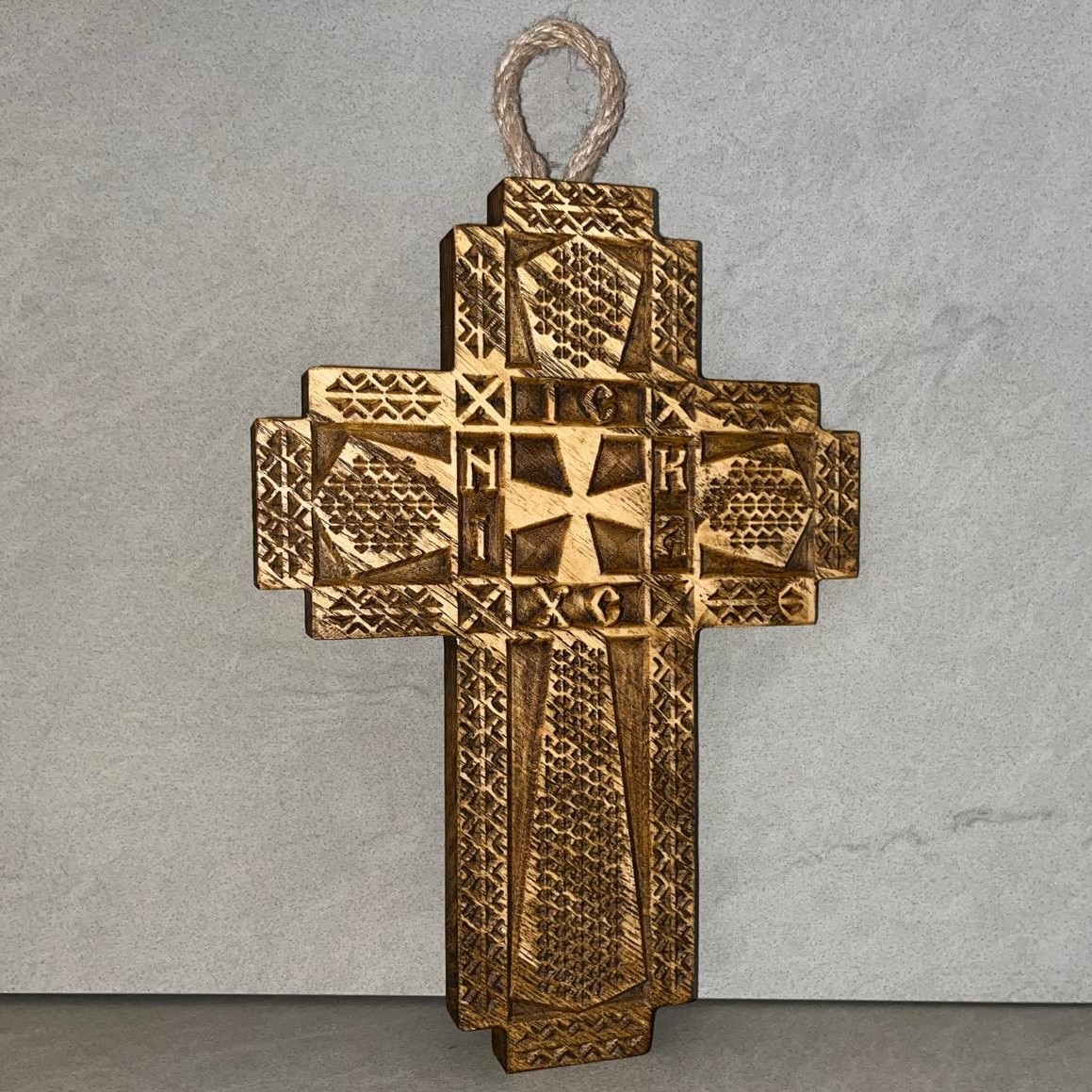Cruce din lemn masiv, 25x18 cm, maro, 044G2V1 - eMAG.ro