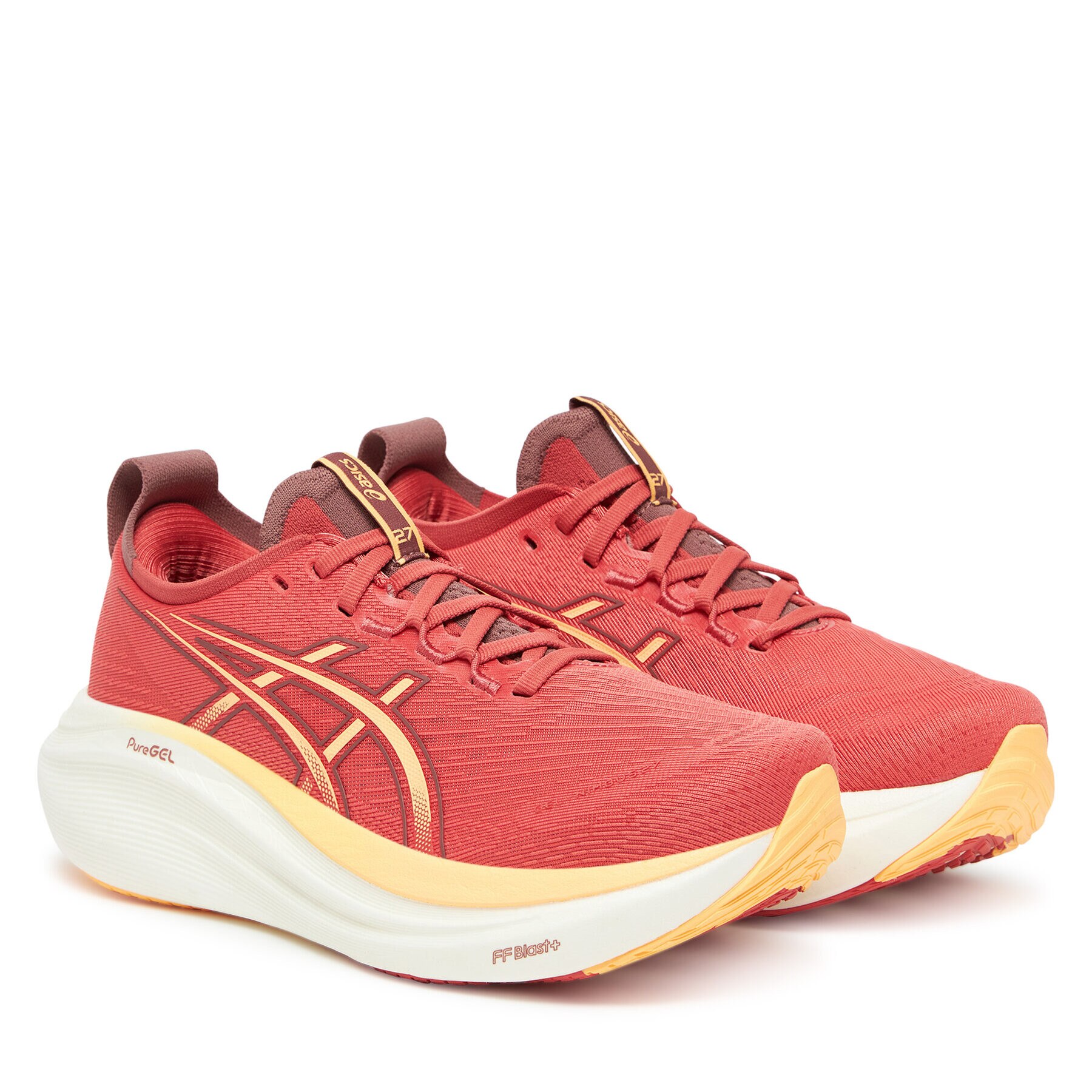 Pantofi sport dama Asics Gel-Nimbus 27, culoare Dark Pink Clay/Orange ...
