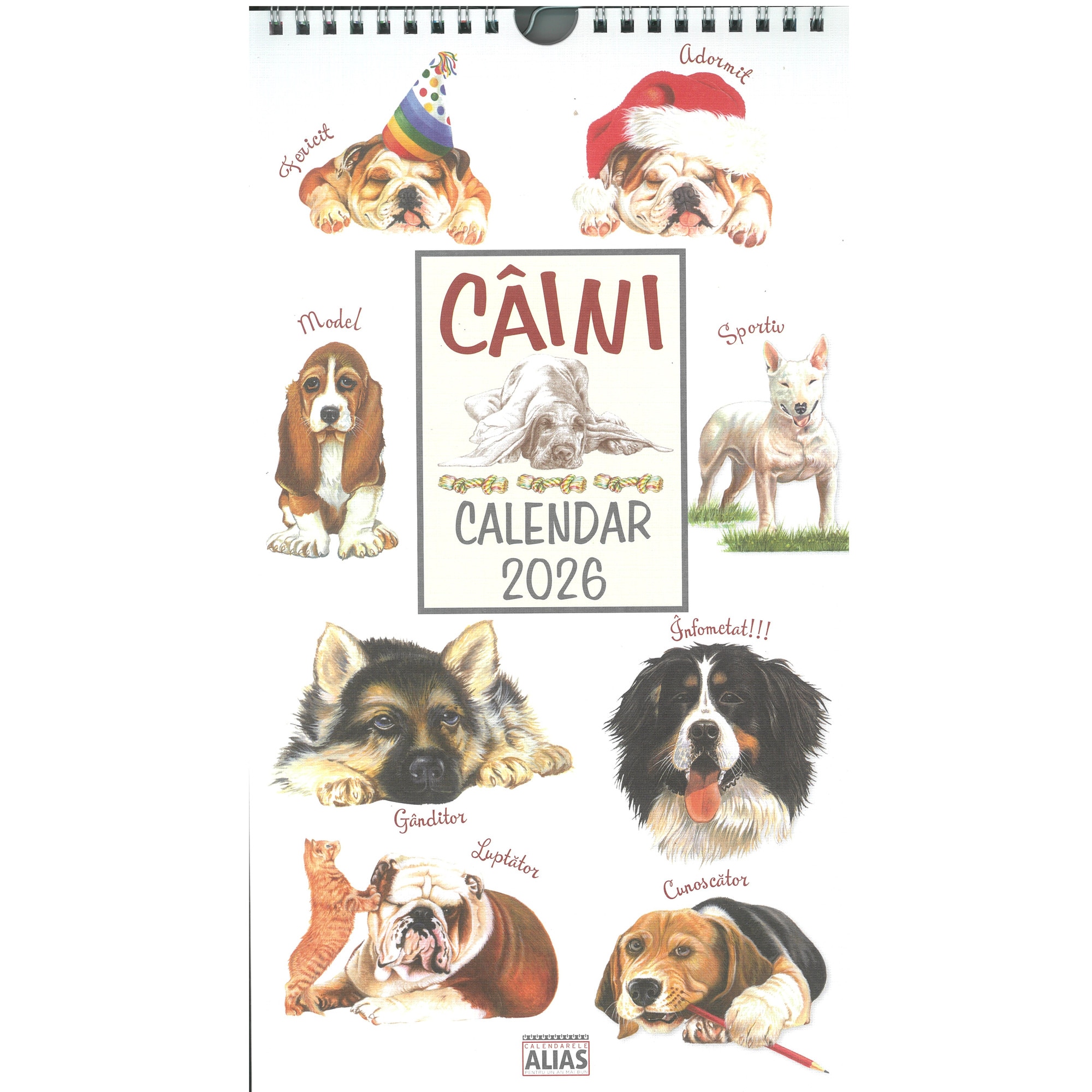 Calendar c caini 2026, format A4, 14 file, Alias Publishng - eMAG.ro